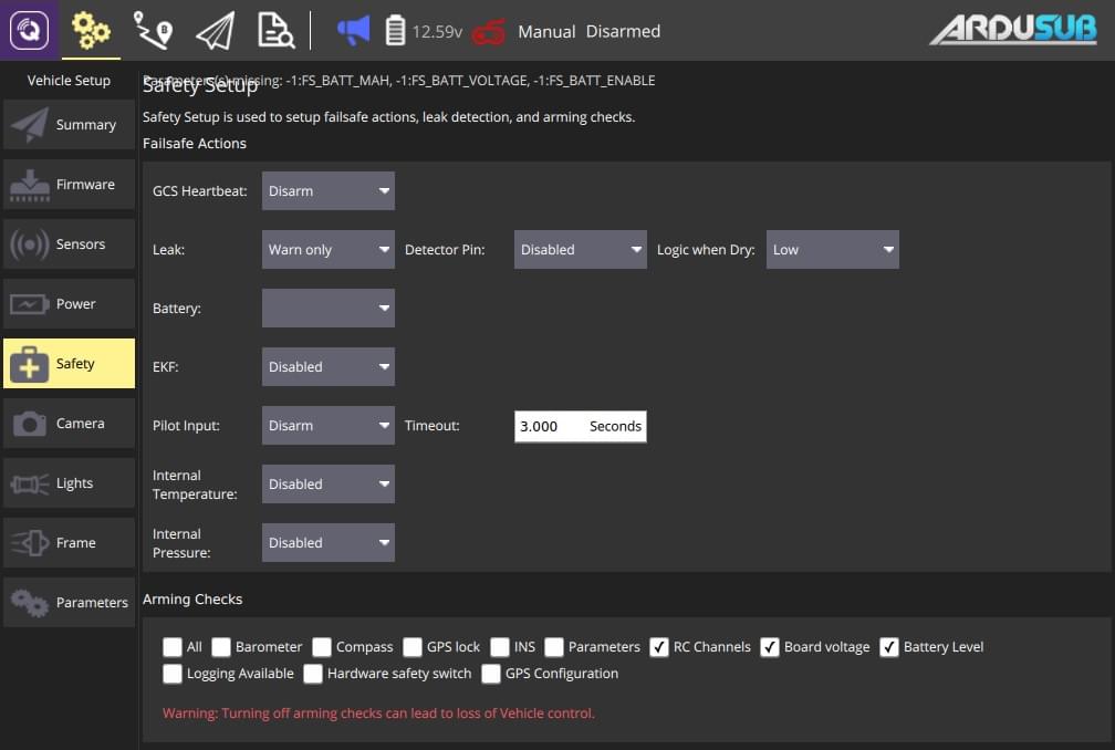 Safety Setup (ArduPilot) | QGC Guide (master)